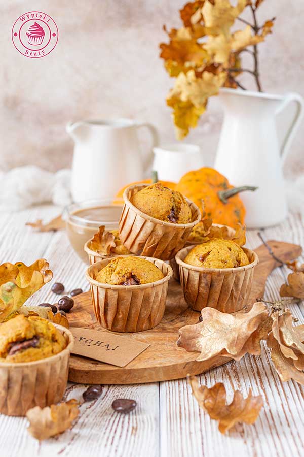 Muffinki dyniowe z czekoladą - przepis - Wypieki Beaty