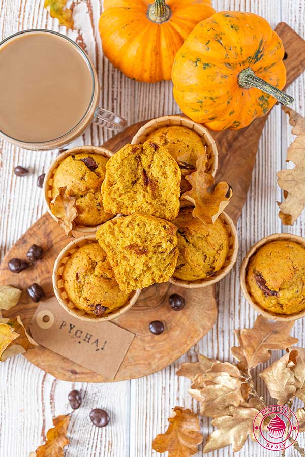 Muffinki dyniowe z czekoladą - przepis - Wypieki Beaty