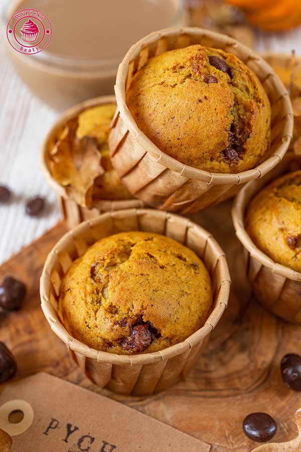 Muffinki dyniowe z czekoladą - przepis - Wypieki Beaty